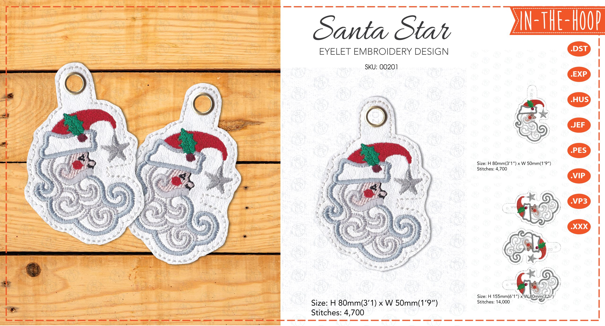 Santa Star Eyelet | ITH - Couture Princess Embroidery